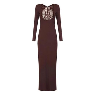 Elisabetta Franchi Abendkleid mit schmaler Passform - - Dresses - Damen - Braun - M