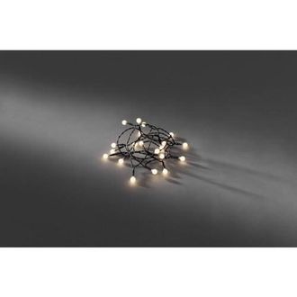 Konstsmide 1492-107 LED Globelichterkette mit runden Dioden / für Innen / VDE geprüft / Batteriebetrieben: 4xAA 1.5V (exkl.) / 6h Timer / 50 warm weiße Dioden / 