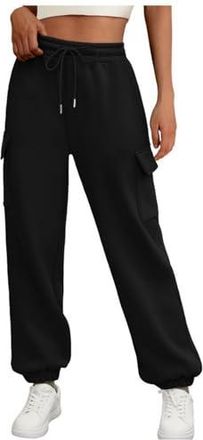 Generic Jogging Femme Pantalon Coton Survetement D&eacute;contract&eacute;s De Plage L&eacute;ger &Eacute;t&eacute; Casual Pants Grande Taille Taille Haute avec Poches Casual Toile Pants Travai