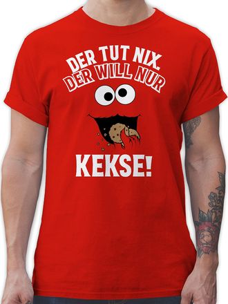 Shirtracer T-Shirt Herren - Karneval & Fasching - Der TUT nix. Der Will nur Kekse! - wei&szlig;/schwarz - 5XL - Rot - Kekse welche Kekse Tshirt faschingsshirt Fasching
