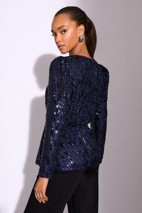 Lipsy Langarmbluse Lipsy Lang&auml;rmliges Wickeltop, Regular (1-tlg)