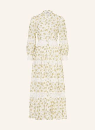 Sandro Sandro Kleid Mit Leinen Und 3/4-Arm weiss
