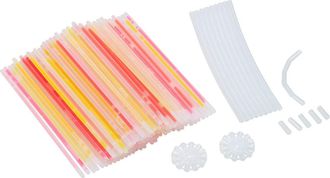 Pearl Leuchtst&auml;be: 100 Knicklichter in 6 Neon-Leuchtfarben, mit Steckverbindern, 20 cm (Lightsticks, Leuchtsticks, Geburtstag)