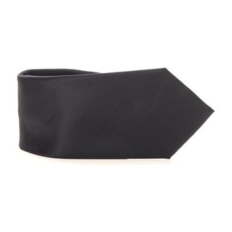 Emporio Armani Seidenlogo Krawatte Einfacher Stil - - Accessories - Herren - Schwarzk - ONE SIZE