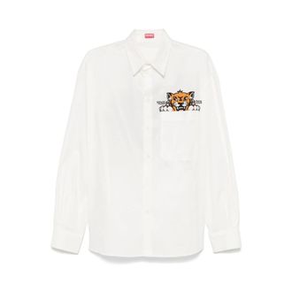 Kenzo Homme, Chemises, Blanc, Taille: XL Chemise Tigre Joyeux