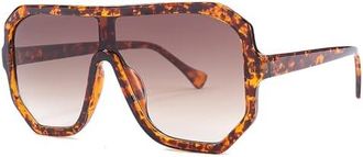 Generic Lunettes de soleil vintage surdimensionnées avec monture léopard pour femme - Verres une pièce - Lunettes de soleil coupe-vent pour homme - UV400, C4 