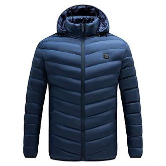 Generic Veste Chauffante Homme Veste Chauffant USB V&ecirc;tements Chauffant Hiver Chaud Manteau Doudoune Veste Capuche avec 8 Zones de Chauff&eacute; pour La Chasse en Pl