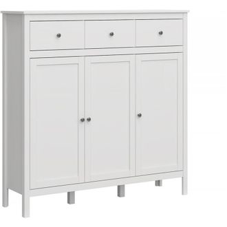 Konsimo Farge Kommode Metallkugelgriffe, wei&szlig; - Konsimo