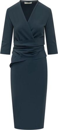 La Petite Robe Di Chiara Boni Femme, Robes, Vert, Taille: 42 FR Robe Midi Portefeuille &agrave; Col en V