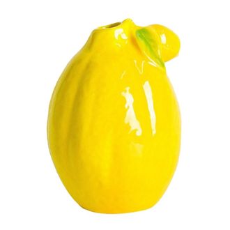 NUOBESTY Keramik Vase Modern Nordic Stil Zitronenform Dekorative Kleine Vase für Tischdeko Wohnzimmer Schreibtisch Deko Kunstvoll Verarbeitete Blumentopf Deskt