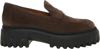 Hogan Suede Moccasins With Rubber Lug Sole - Gr. 36,5 (EU) - in Schwarz