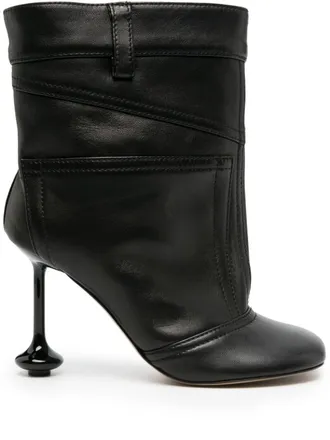 Loewe Toy Stiefeletten mit Bl&uuml;tenkappe - Schwarz
