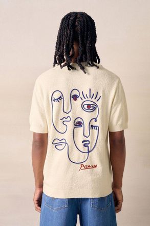 Next T-Shirt Gestricktes T-Shirt mit Grafik am R&uuml;cken, Picasso (1-tlg)