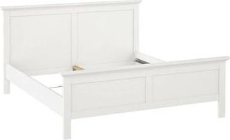 Dmora Doppelbett Clairette, Struktur des Container-Betts, Sommier mit Verkleidung, Matratzenhalterstruktur, 211x179 h110 cm, Wei&szlig;