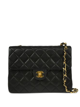 Chanel mini sac porté épaule Square Flap (1990) - Noir