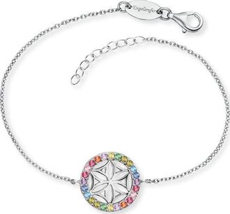 Engelsrufer Damen-Armband aus 925 Silber mit Lebensblume und bunten Zirkonia, ERB-LILLIFL-ZIM