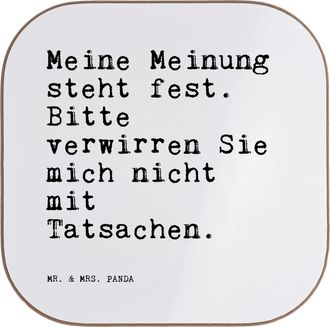 Mr. & Mrs. Panda Untersetzer für Gläser Meine Meinung Steht fest - Geschenk, Holzuntersetzer, Sprüche, Kollege, Boss, Spruch Weisheiten Zitate Lustig Weisheit Worte, D