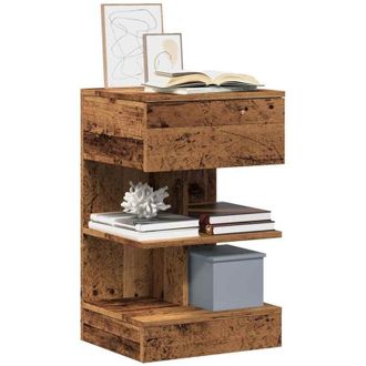 vidaXL Nachttische 2 Stk. Altholz-Optik 40x35x65 cm Holzwerkstoff - Vidaxl