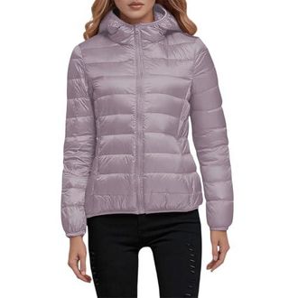 Generic Vestes courtes l&eacute;g&egrave;res et chaudes &agrave; capuche pour femme - Manteau dhiver &agrave; isolation thermique - Coupe-vent - Blanc - Mode pour un usage quotidien d&eacute;co