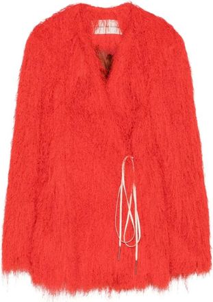 Dries Van Noten Femme, Vestes, Rouge, Taille: 36 FR Coat Dries Van Noten