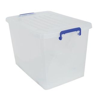MSV Spirella MSV Boite de Rangement avec roulettes PP Blanc Transparent 100L
