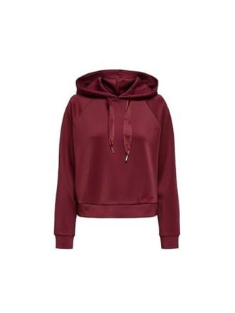 Only Sweat &agrave; capuche et lacets en satin, coupe douce., bordeaux, M