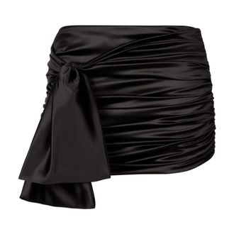 Dolce & Gabbana Kurzer Satinrock mit Schleife seitlich - - Skirts - Damen - Schwarzk - S