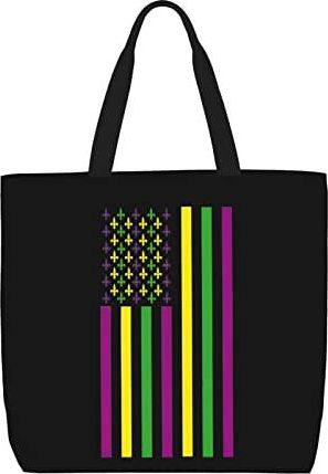 Generic Sac De Courses Mardi Gras 2023 Sac &Agrave; Provisions De Grande Capacit&eacute; Lavables Sacs En Toile &Eacute;paule, Pour Shopping, &Eacute;cole, Filles, Burea