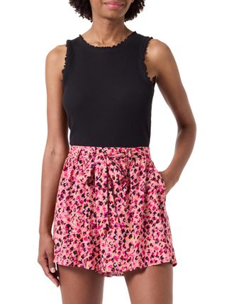 Only Damen Onlnova Life VIS Jasmin AOP Shorts, Rosa, XS