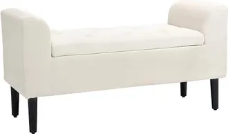 HOMCOM Banc Coffre Rangement capitonné Banquette avec accoudoirs, Banc de Rangement pour la Chambre à Coucher, entrée, Salon, Charge 130 Kg 116 x 44 x 58 cm 