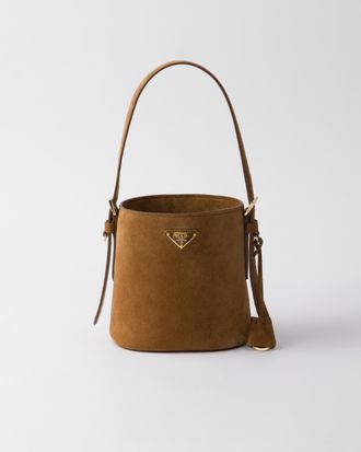 Prada Mini Bucket Bag aus Wildleder