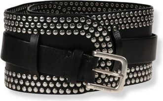 Golden Goose Gürtel - Double Strap Leather Belt With Studs - Gr. 75 - in Schwarz - für Damen