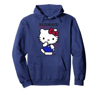 Hello Kitty College Sport S&uuml;&szlig;e Figur in klassischer Pose Pullover Hoodie