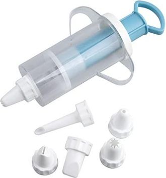 Zenker 42803 Garnierspritze Patisserie mit 6 Tüllen, Patisserie, Blau