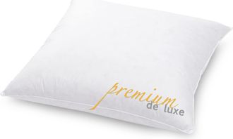 HANSKRUCHEN Premium de Luxe Trösterchen Daunenkissen 50x50 cm - Made in Germany Daunen Kuschelkissen aus 100% Baumwolle - 90% Daunen 10% Federn Kopfkissen für All