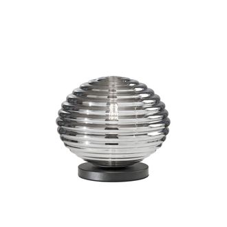 Luce-Ambiente-Design Ripple bedside lamp in Black Metal With Smoked Glass Diffuser 32 Cm