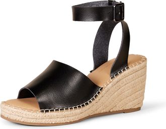 Amazon Essentials Damen Bequeme Espadrillesandale Mit Keilabsatz, Schwarz, 44.5 EU