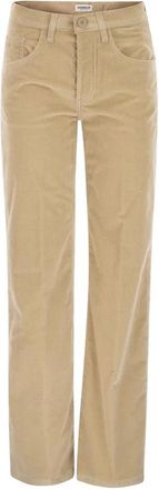Dondup Femme, Jeans, Beige, Taille: W30 Pantalon Droit en Velours C&ocirc;tel&eacute;