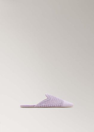 Mango Chaussons ouverts &agrave; larri&egrave;re crochet lilas - Femme - 36 - MANGO