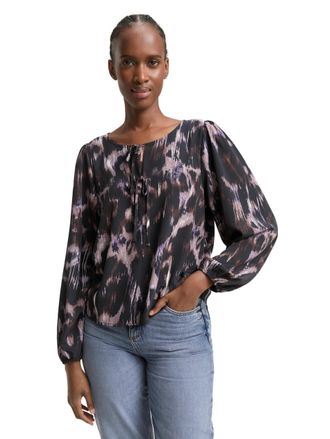 Tom Tailor Damen 1048569 Bluse, 38997-Black Brown Abstract Print, Large