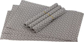 Urban Lifestyle 6 x Tischset/Tischmatten/Platzset/Platzdeckchen aus Kunststoff Alfonso (braun/weiß)