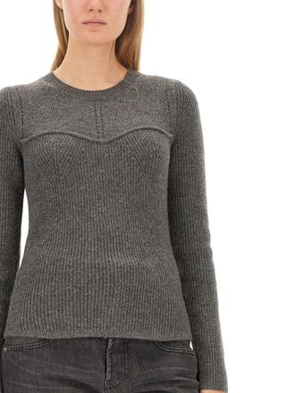 Isabel Marant Merino Wool and Cashmere Blend Sweater - Gray