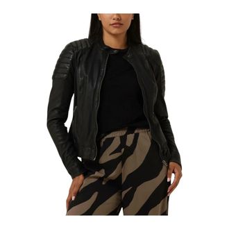 Goosecraft Biker Lederjacke Schwarz - - Jackets - Damen - Schwarzk - XS