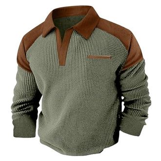 Generic Polo classique uni pour homme, coupe classique, haut basique &agrave; boutons, l&eacute;ger et respirant, tunique dext&eacute;rieur, Vert, XXL