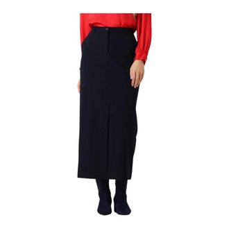 Summum Viskose-Midi-Rock - - Skirts - Damen - Blau - M