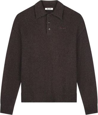 Olaf Hussein Polo Tricot Oversize - Homme - Pulls - Brun - Taille: M