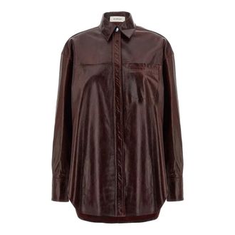 Sportmax Borel Shiny Nappa Lederhemd - - Blouses & Shirts - Damen - Braun - 2XS