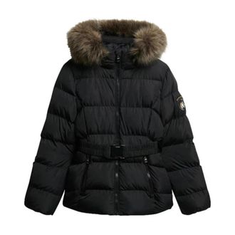 Superdry Schwarze Jacke mit Rei&szlig;verschluss und Kapuze - - Jackets - Damen - Schwarzk - M