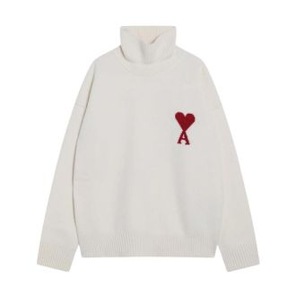 Ami Ami De Coeur Stehkragenpullover - - Knitwear - Herren - Wei&szlig; - M