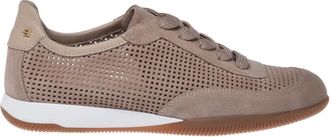Baldinini Femme, Chaussures, Beige, Taille: 41 EU Baskets en cuir su&eacute;d&eacute; perfor&eacute;